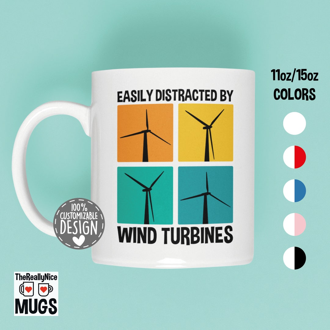 Wind Turbine Mechanic Mug | Windmill Farm Operator Gift, Wind Energy ...