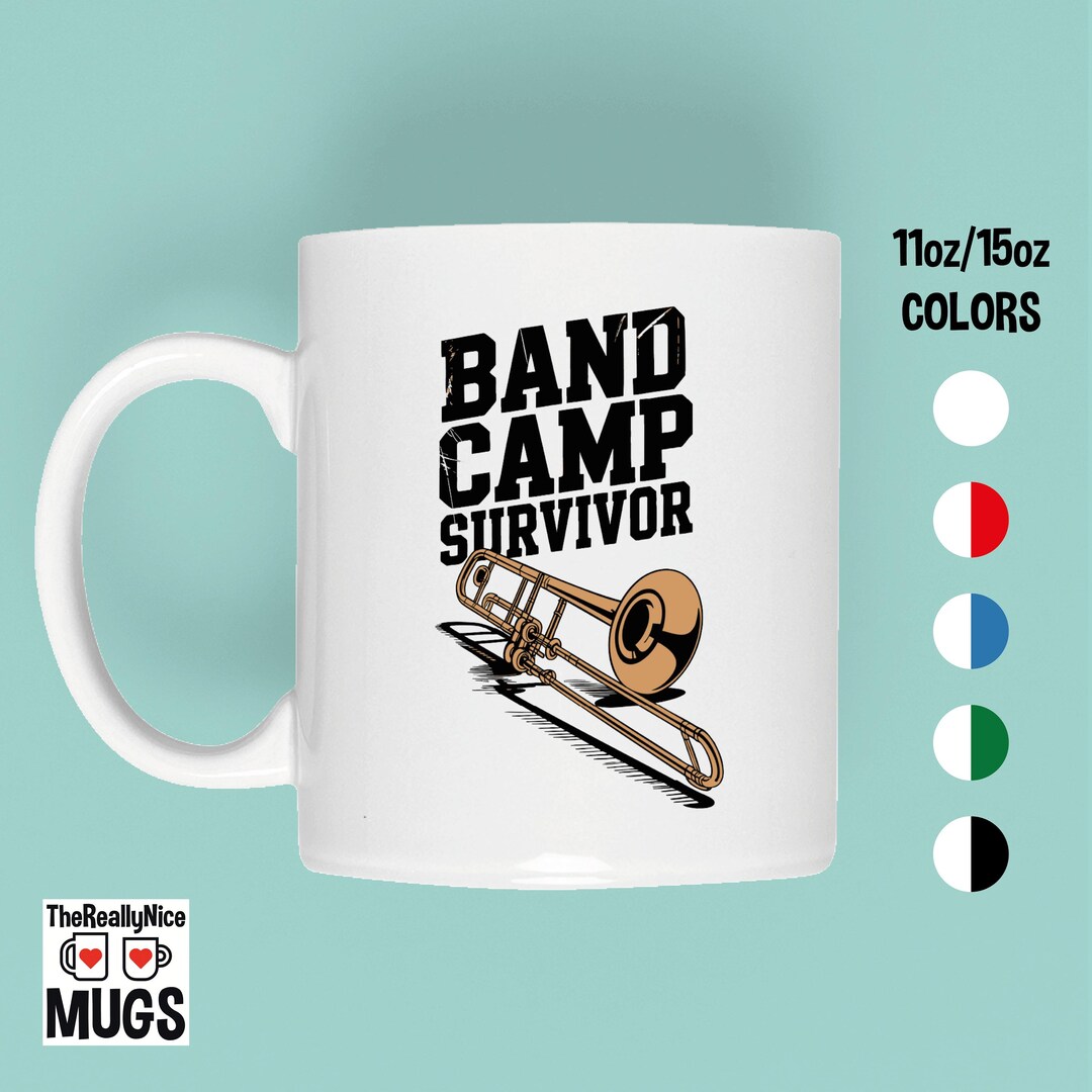 Band Camp Survivor Mug | Trombone Player Gift, Music Lover Present ...