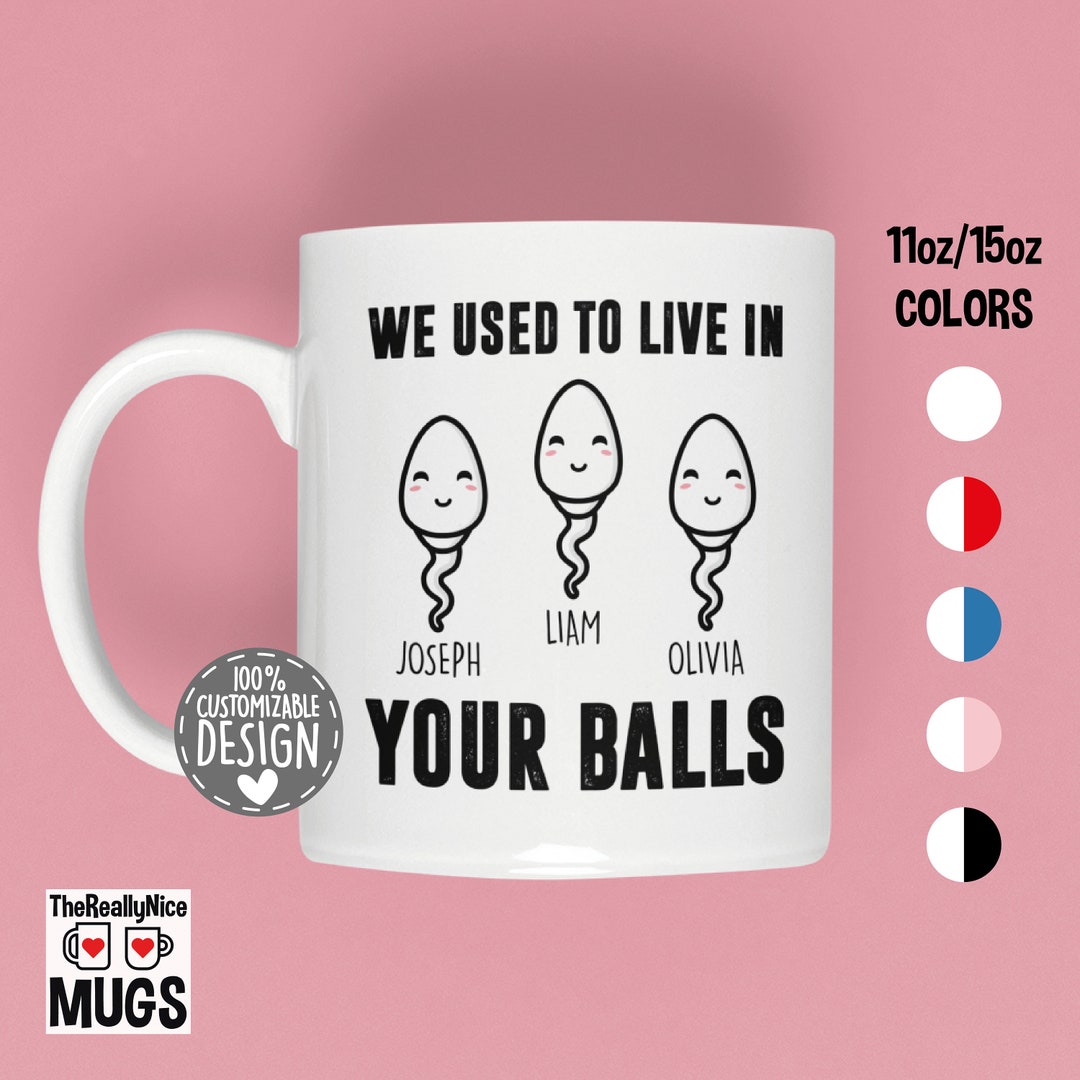 We Use to Live in Your Balls Mug | Personalized Mug, Funny Gifts for ...