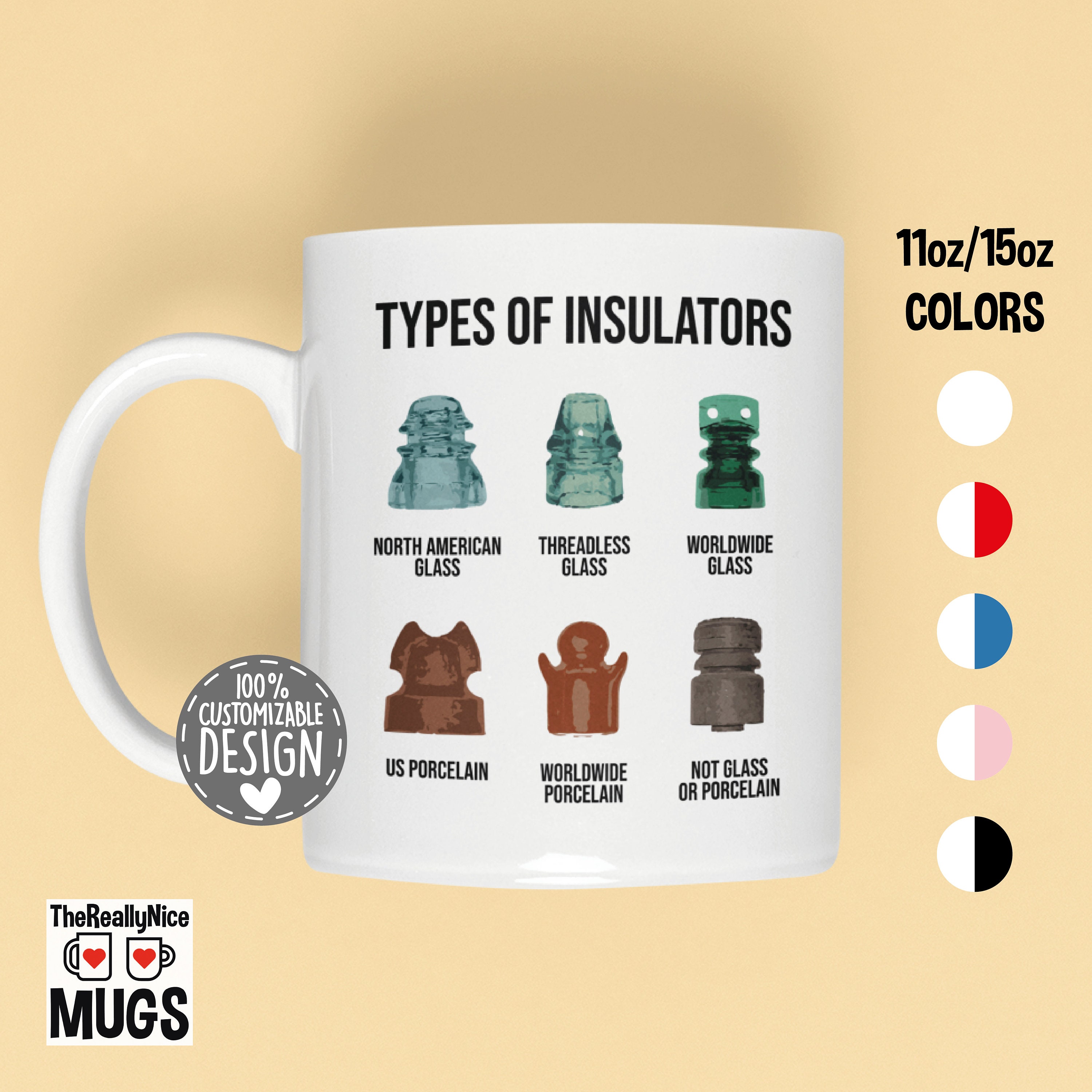 Glass Insulator Collector Mug Electrical Insulator Gift, Types of ...