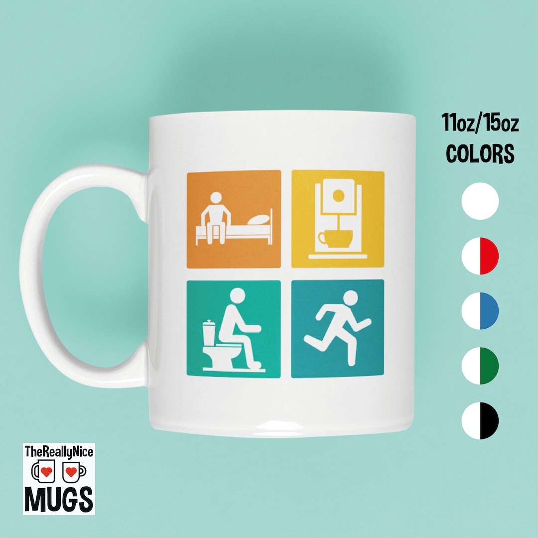 Runner Coffee Mug | Sleep Coffee Poop Run, Marathon Gift - Etsy