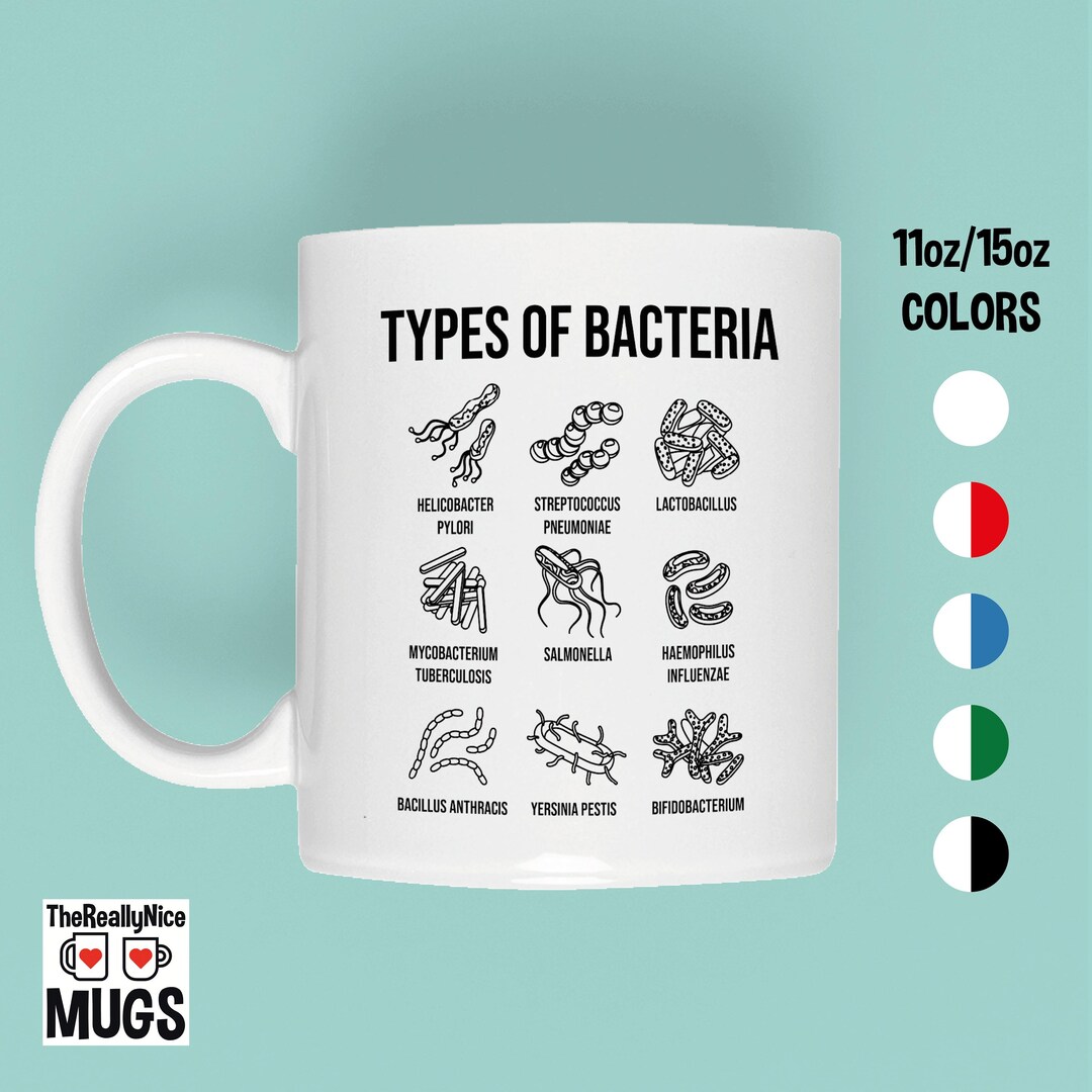 Bacteria Types Mug | Microbiology Gift, Science Mug, Medical Mug ...