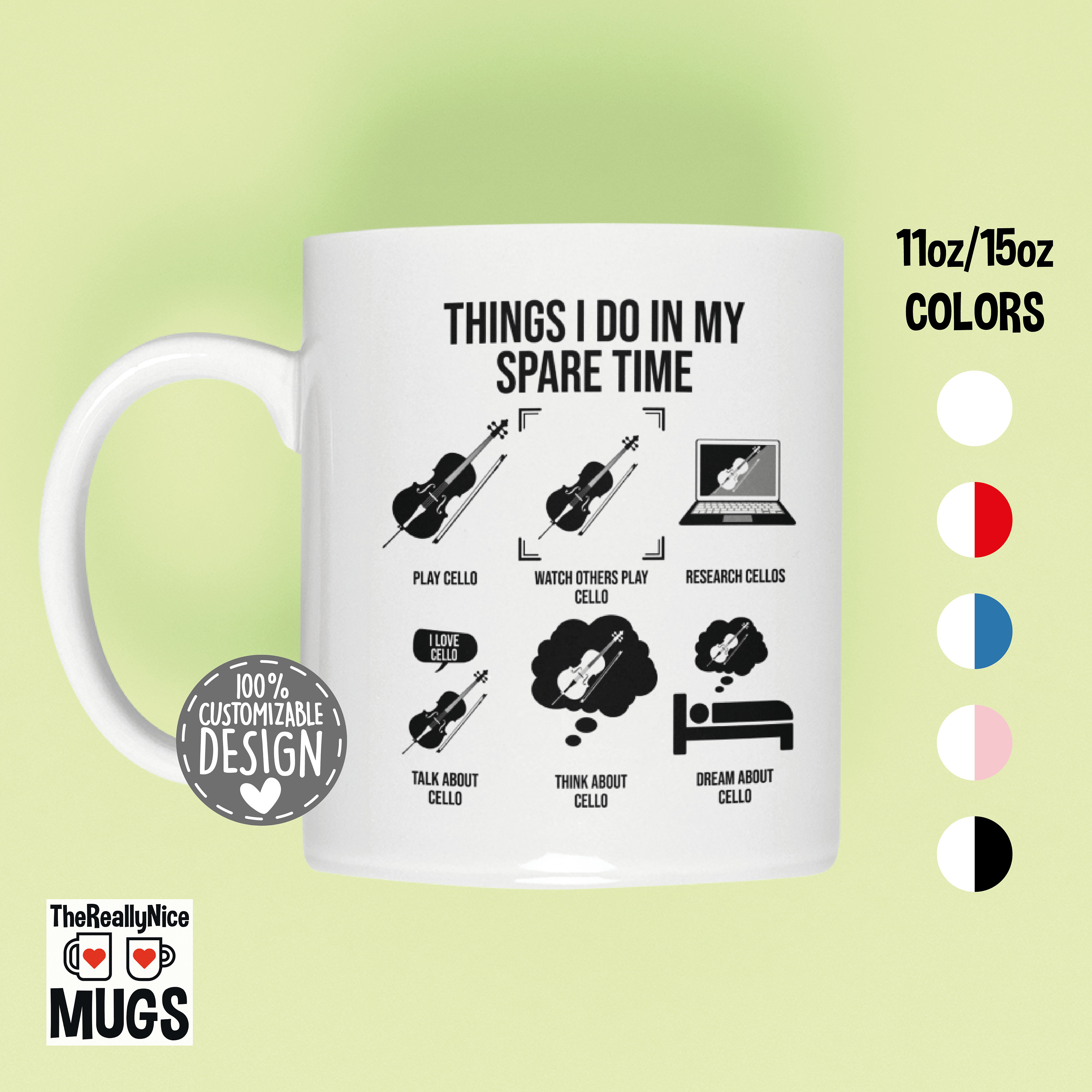 Cellist Mug Funny Cello Gift Cute Cello Tea Cup Things I - Etsy