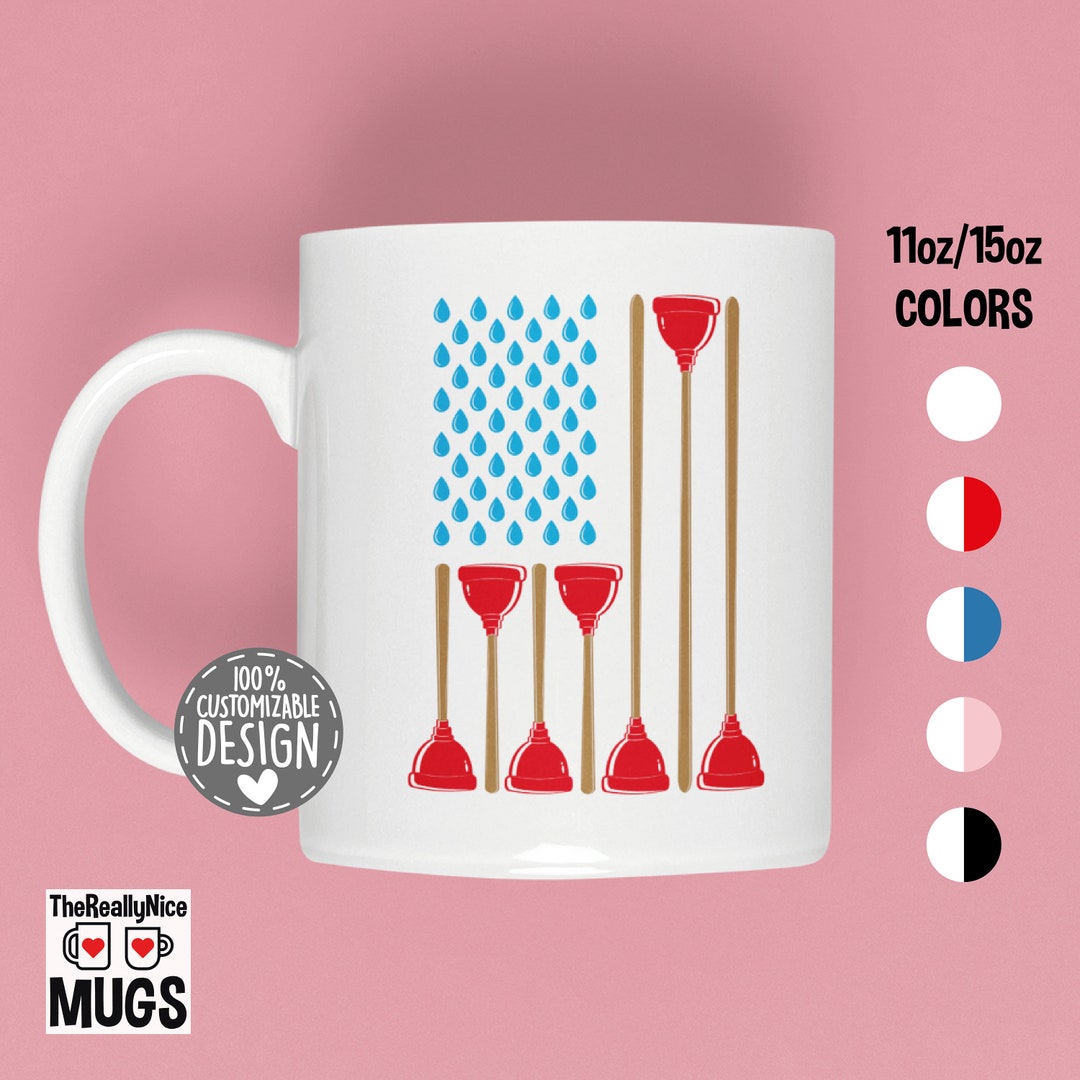 American Plumber Mug | US Flag Plumbing Gift - Etsy