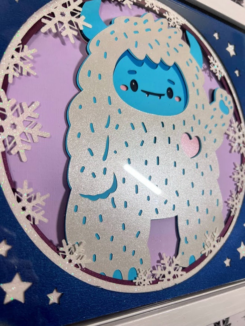EZ Shadowbox Yeti With Love SVG for Cricut - Etsy