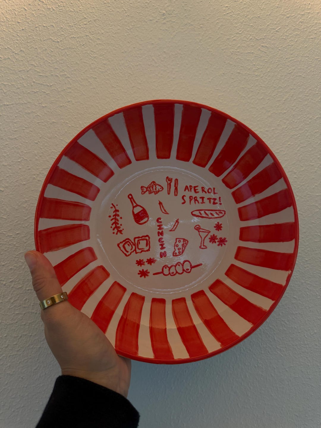 Cute Hand Painted Red Italian Themed Ceramic Bowl - Etsy
