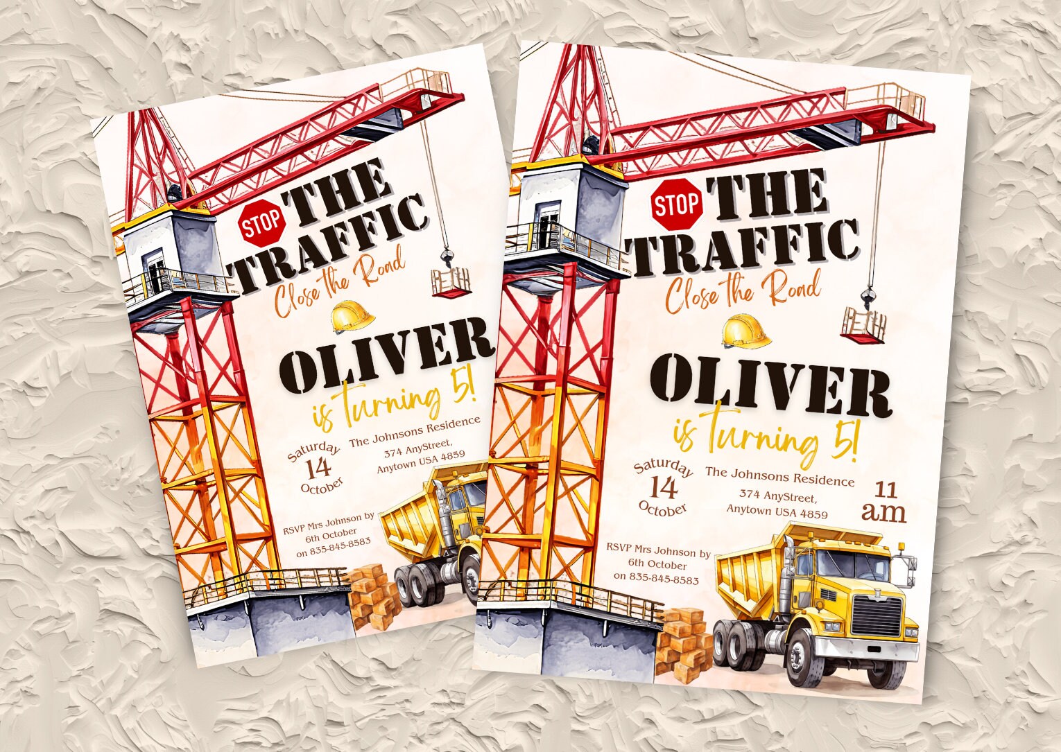 Editable Construction Invitation, Construction Birthday Invitations ...