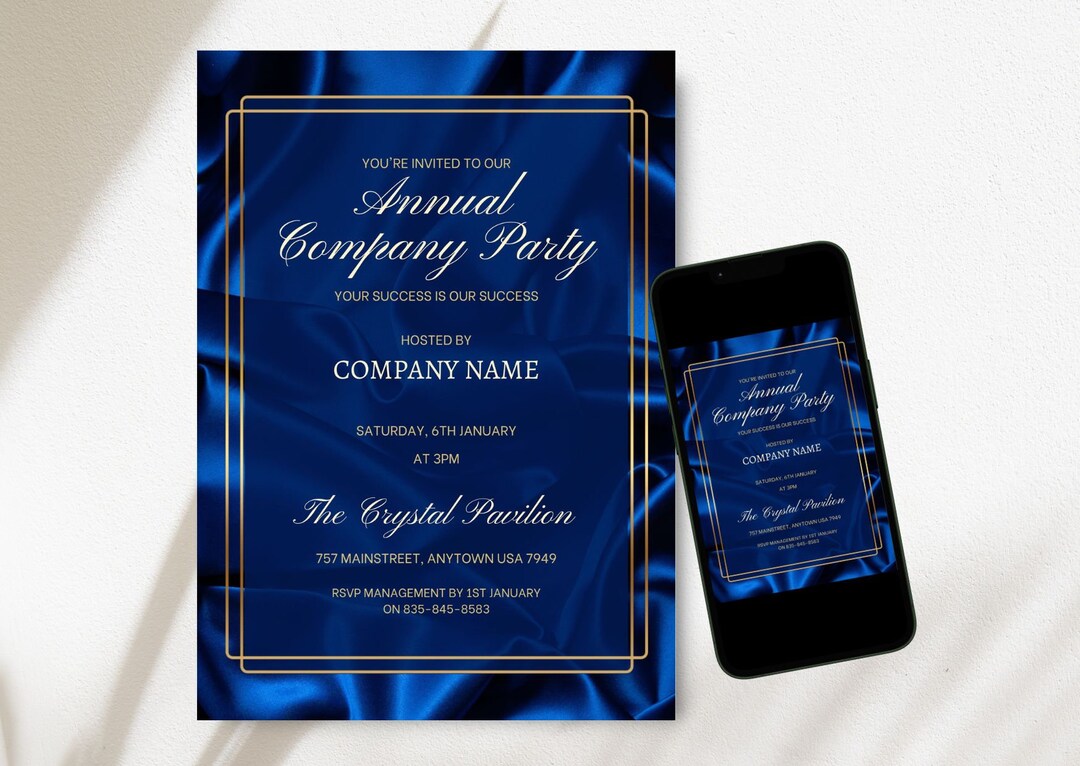 Corporate Party Invitation: Elegant Company Event Invite (digital ...