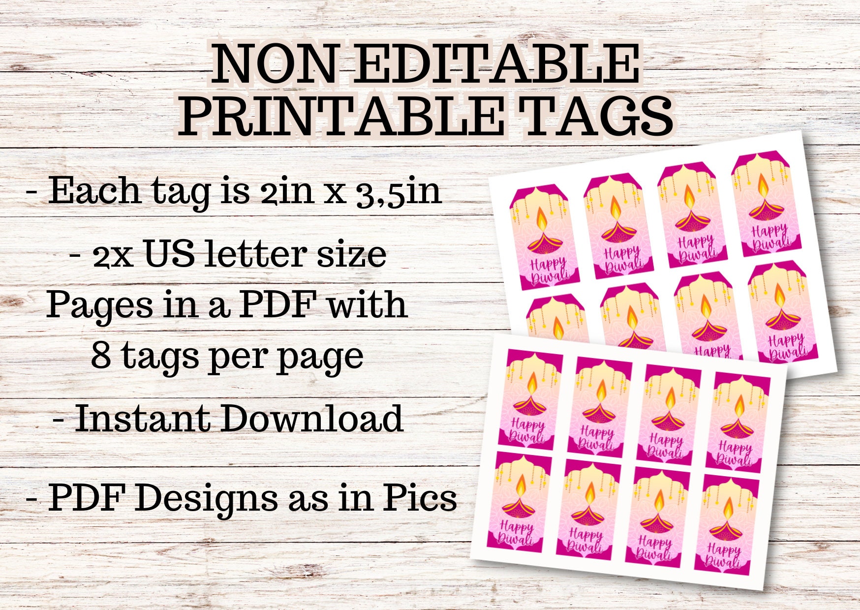 Happy Diwali Gift Tags, Printable Deepawali Gift Tags, Diwali Rangoli ...