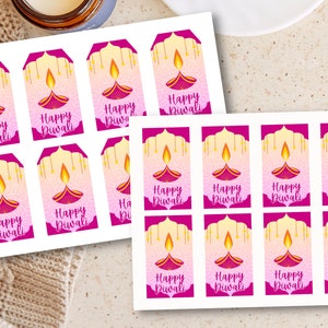 Happy Diwali Gift Tags, Printable Deepawali Gift Tags, Diwali Rangoli ...