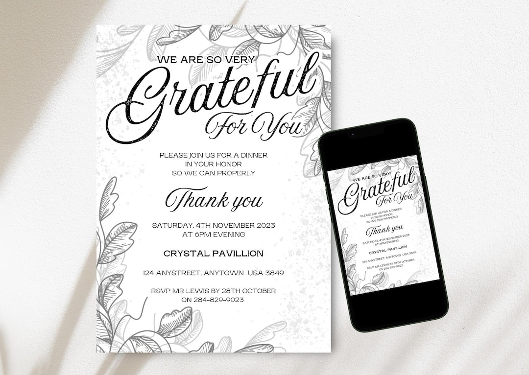 Modern Client Appreciation Invitation Corporate Grateful for You Invite ...