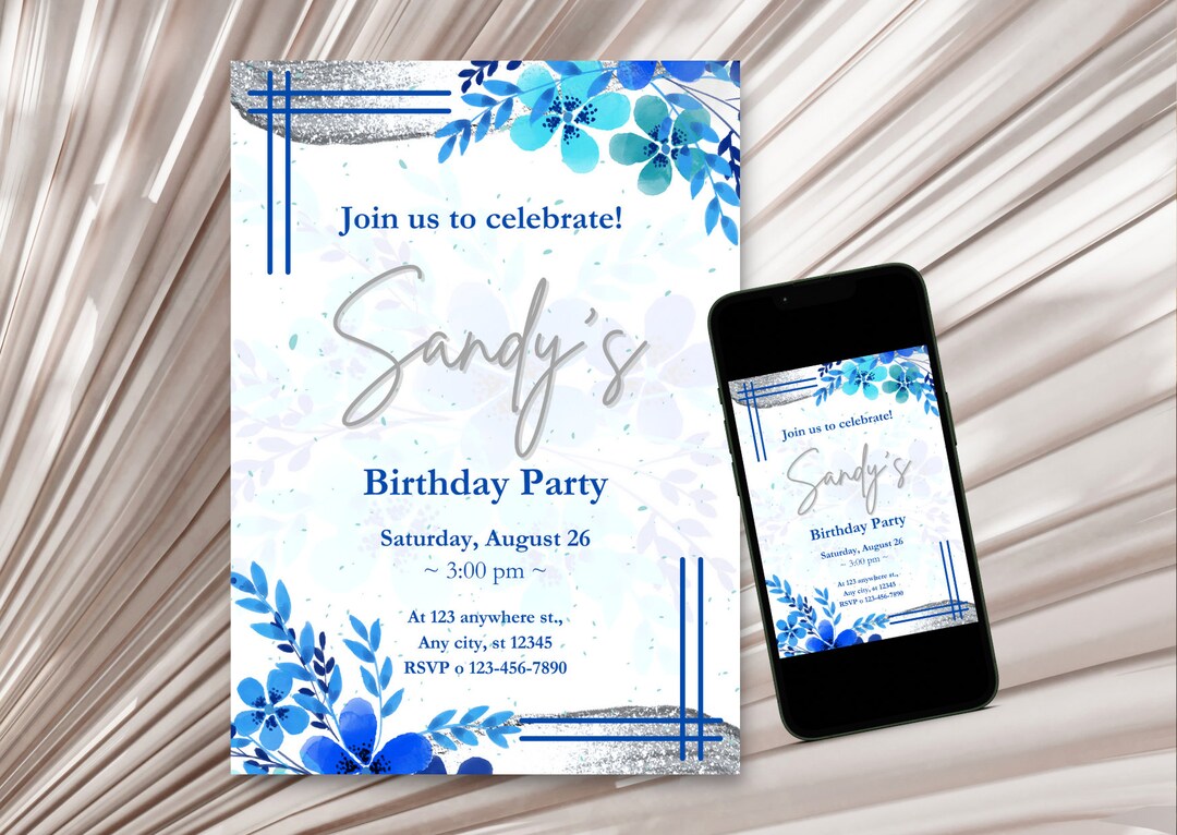 Digital Birthday Invitation E Invites - Etsy