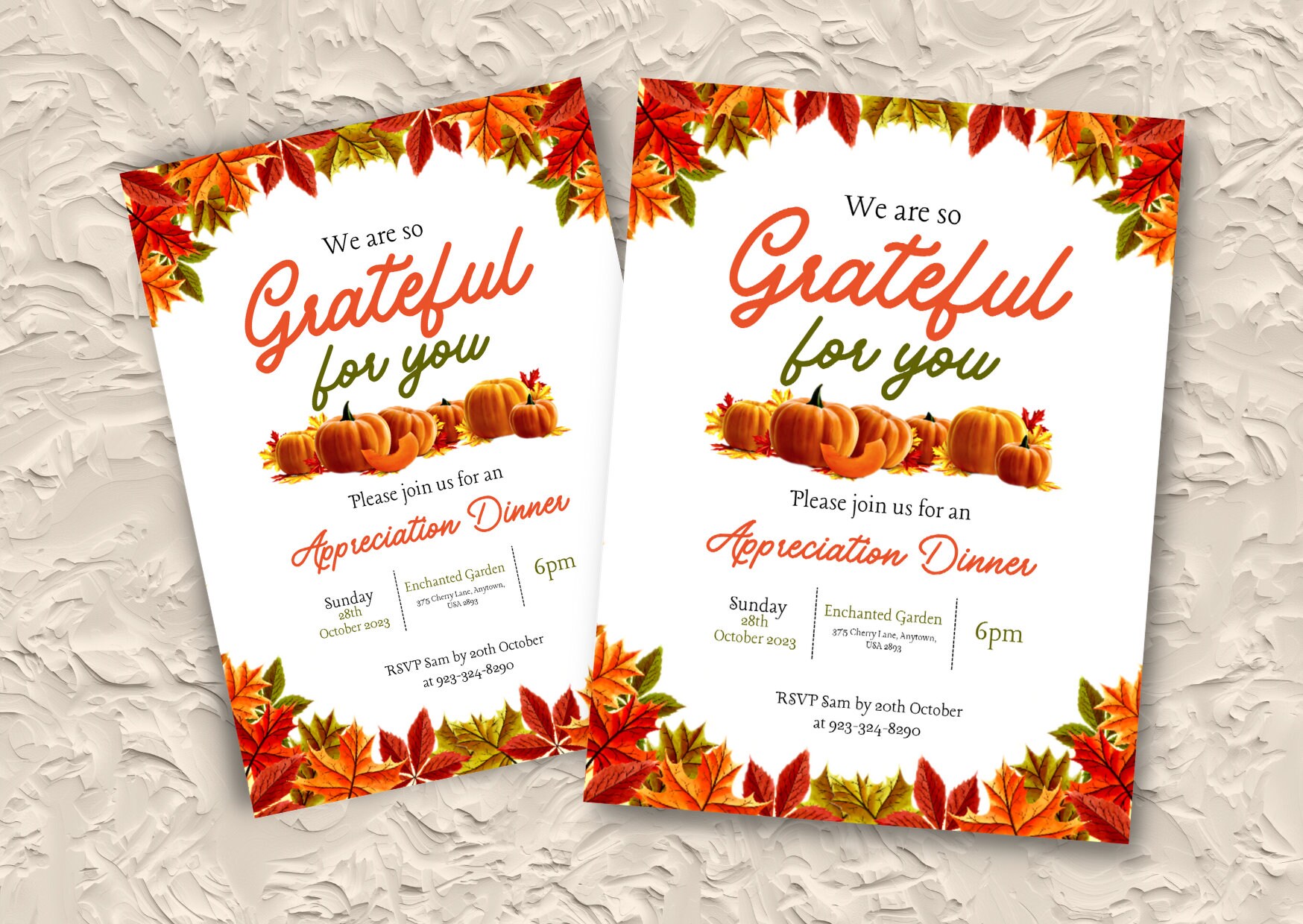 Fall Appreciation Invitation Grateful for You Teacher Staff Invite ...