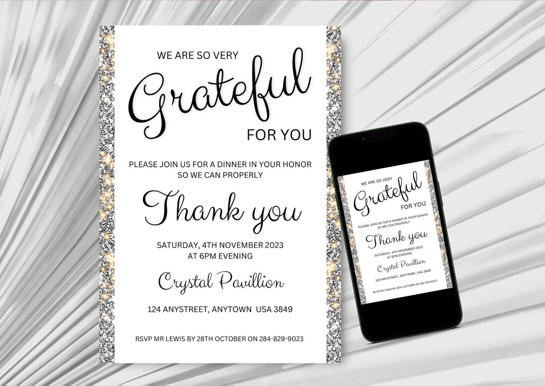 Modern Client Appreciation Invitation, Grateful for You Invitation ...
