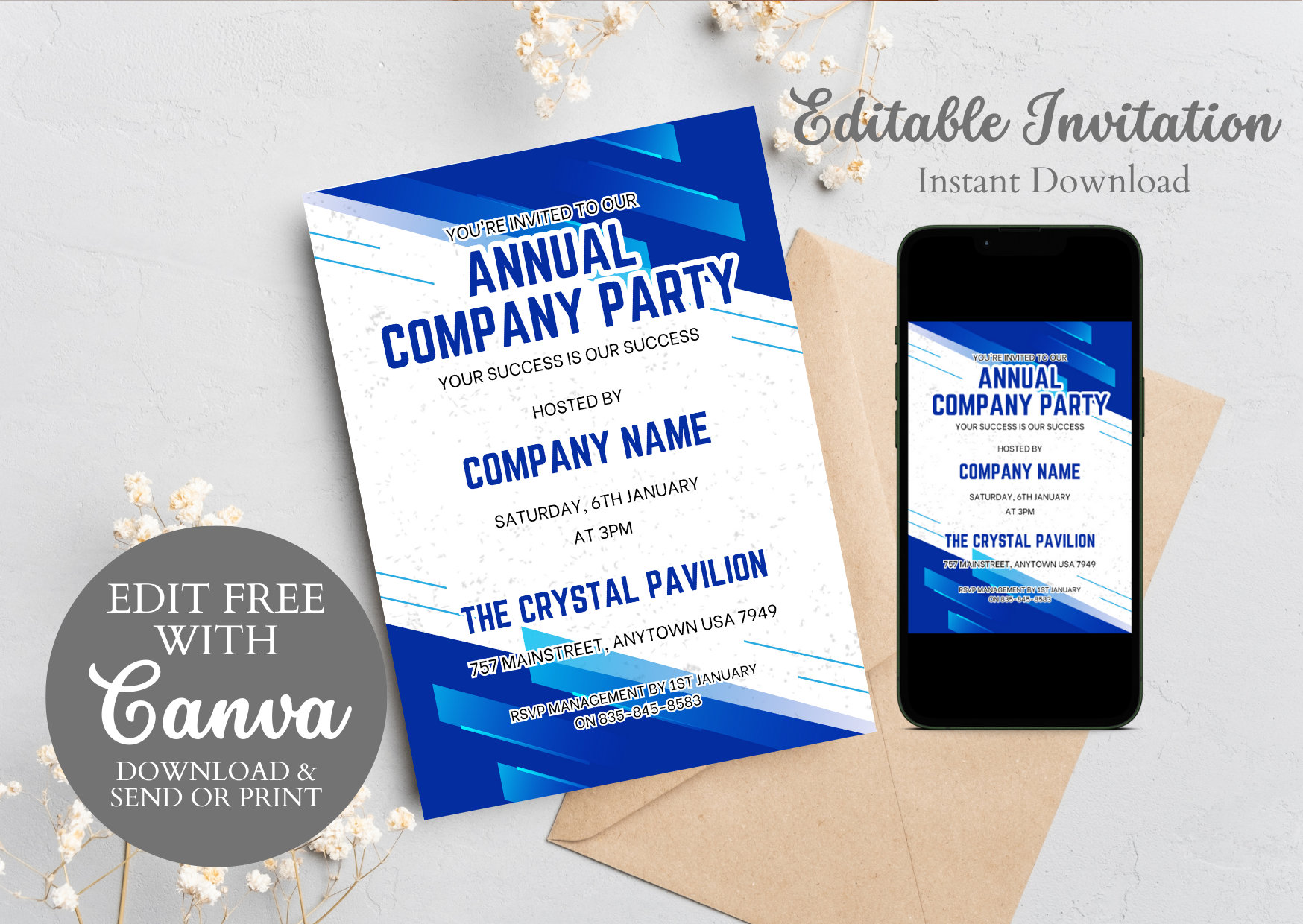 Editable Company Party Invitation: Employee Appreciation (digital ...