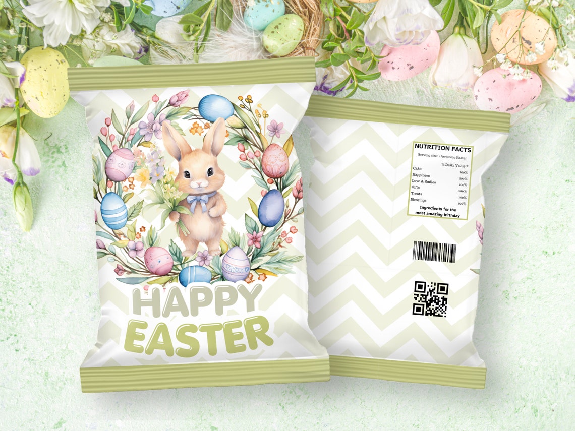 Bunny Easter Chip Bag: Printable Treat Bag Label (PDF) - Etsy