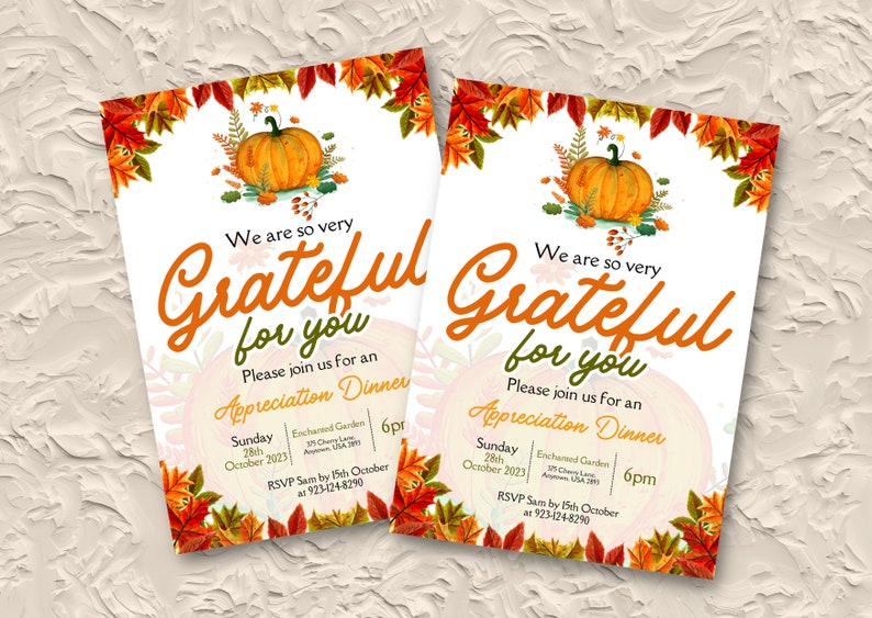 Fall Appreciation Invitation Grateful for You Teacher Staff Invitation ...