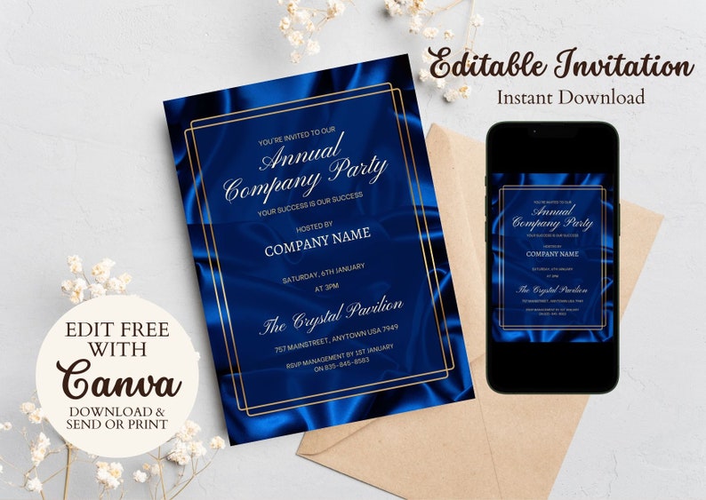 Corporate Party Invitation: Elegant Company Event Invite (digital ...