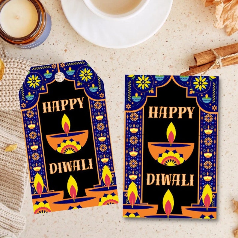 Happy Diwali Gift Tags Printable Deepawali Gift Tags Diwali - Etsy