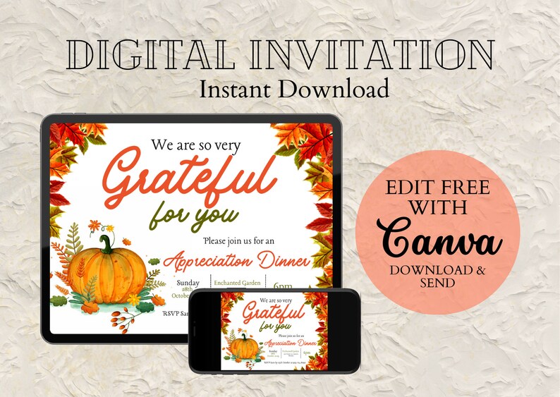 Fall Appreciation Invitation Grateful for You Teacher Staff Invitation ...