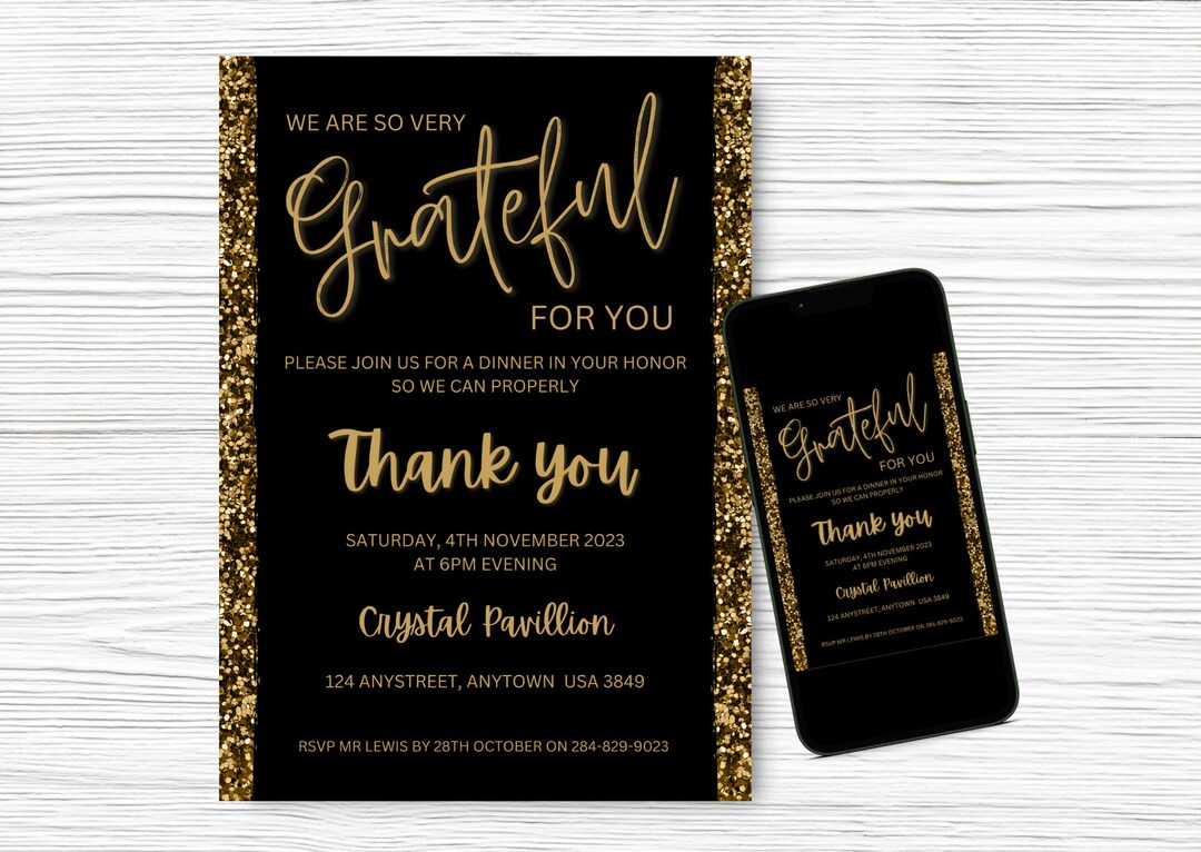 Modern Client Appreciation Invitation Grateful for You Invite Staff ...