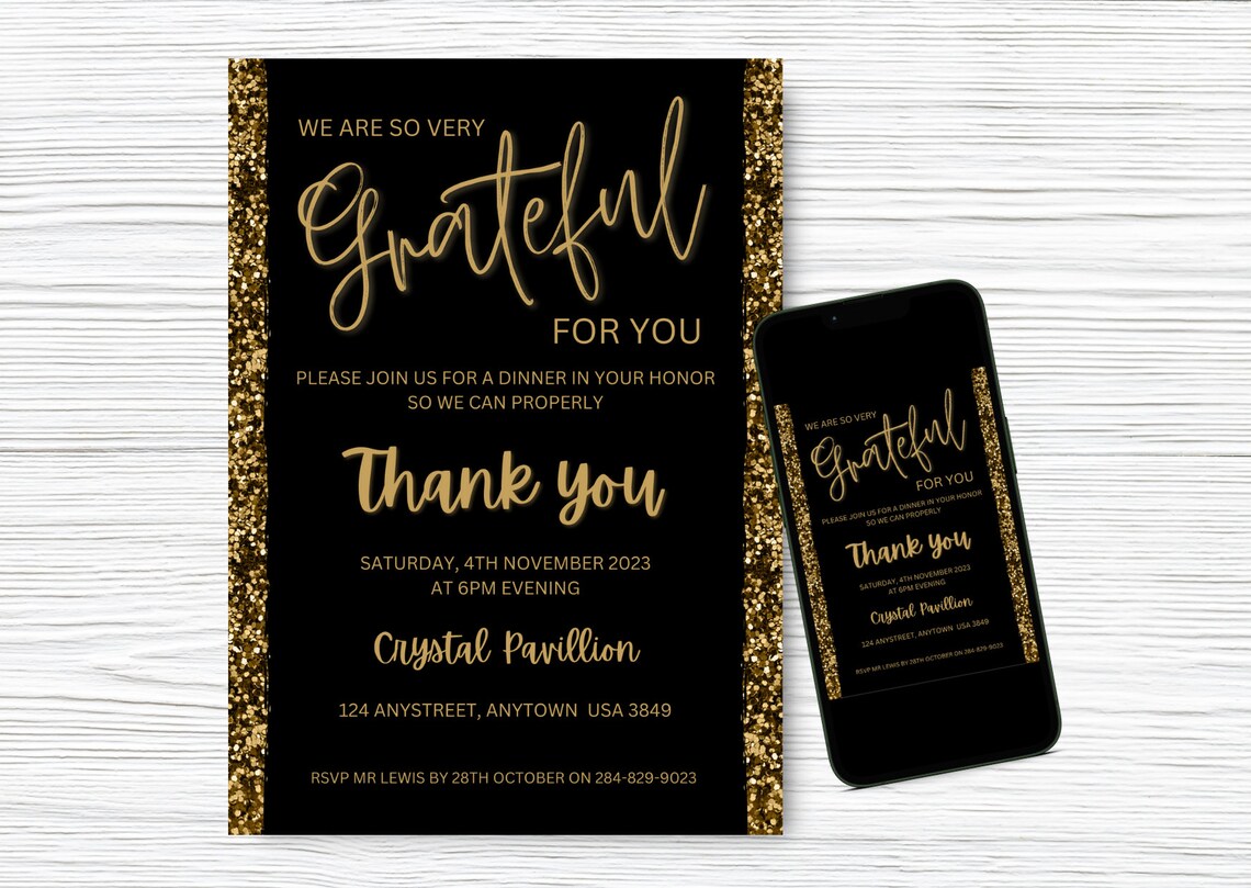 Modern Client Appreciation Invitation, Grateful for You Invitation ...