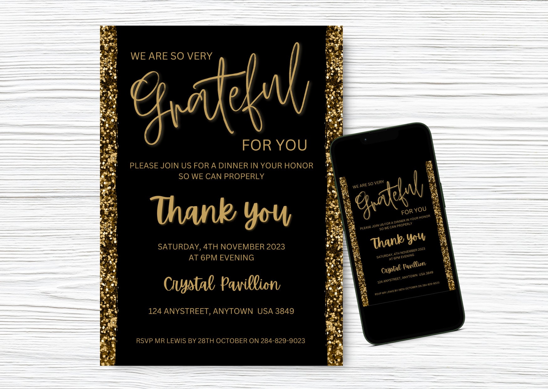 Modern Client Appreciation Invitation, Grateful for You Invitation ...