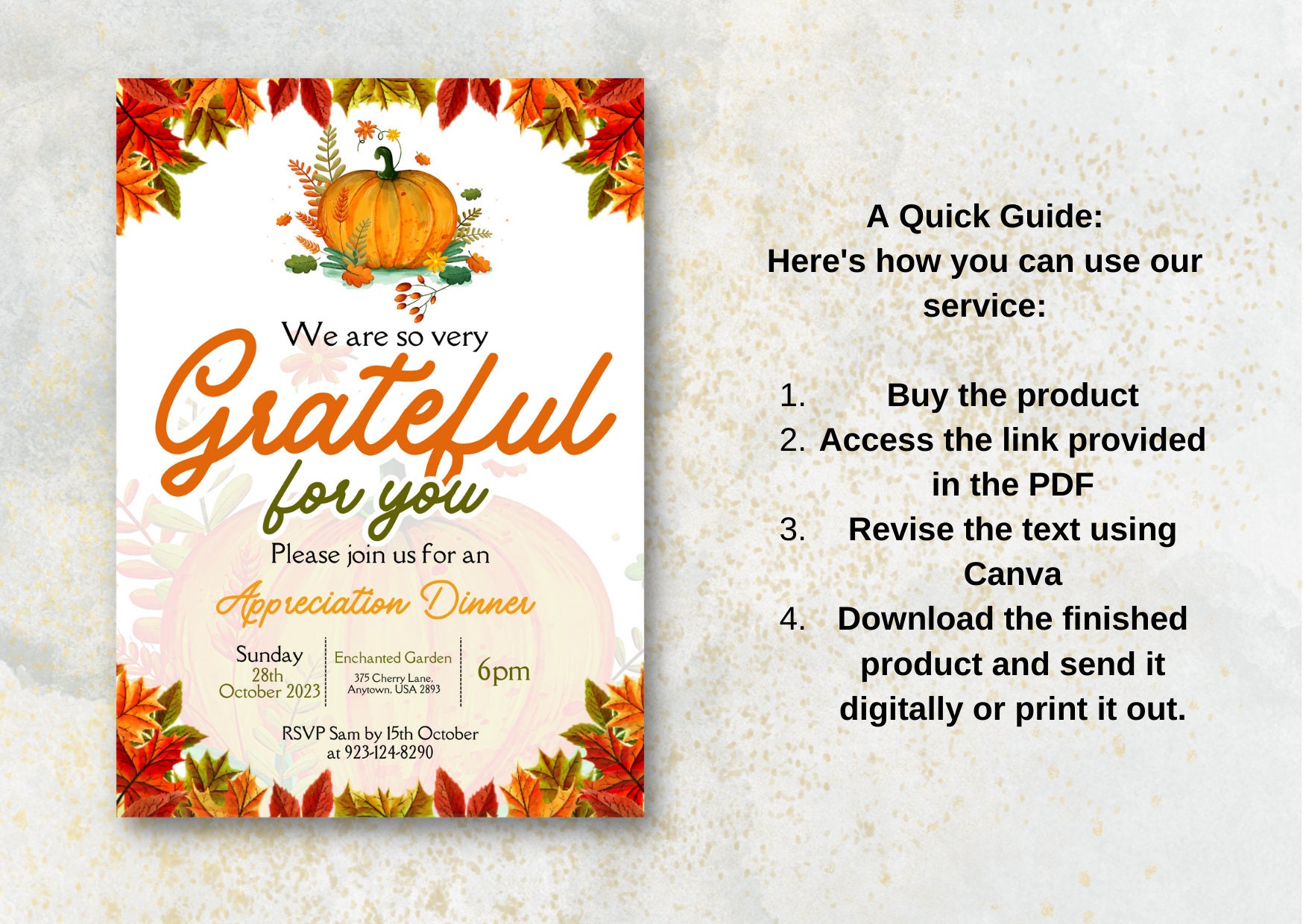 Fall Appreciation Invitation Grateful for You Teacher Staff Invitation ...