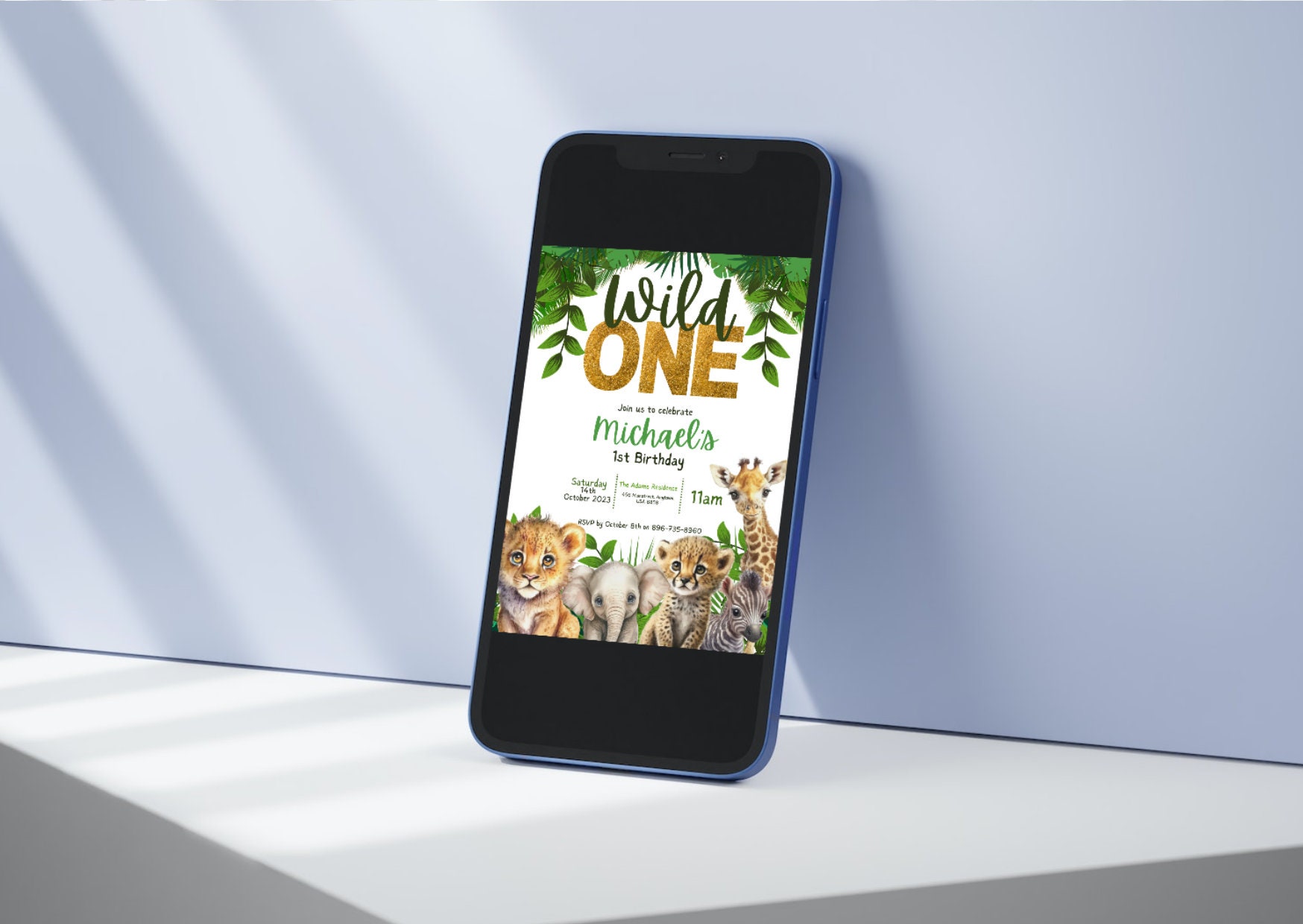 EDITABLE Safari Birthday Invitation Wild One 1st Birthday - Etsy