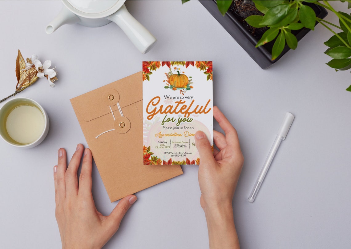 Fall Appreciation Invitation Grateful for You Teacher Staff Invitation ...