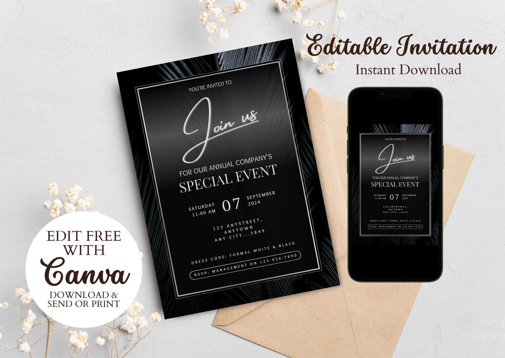 Corporate Event Invitation: Modern Company Party Invite (digital ...
