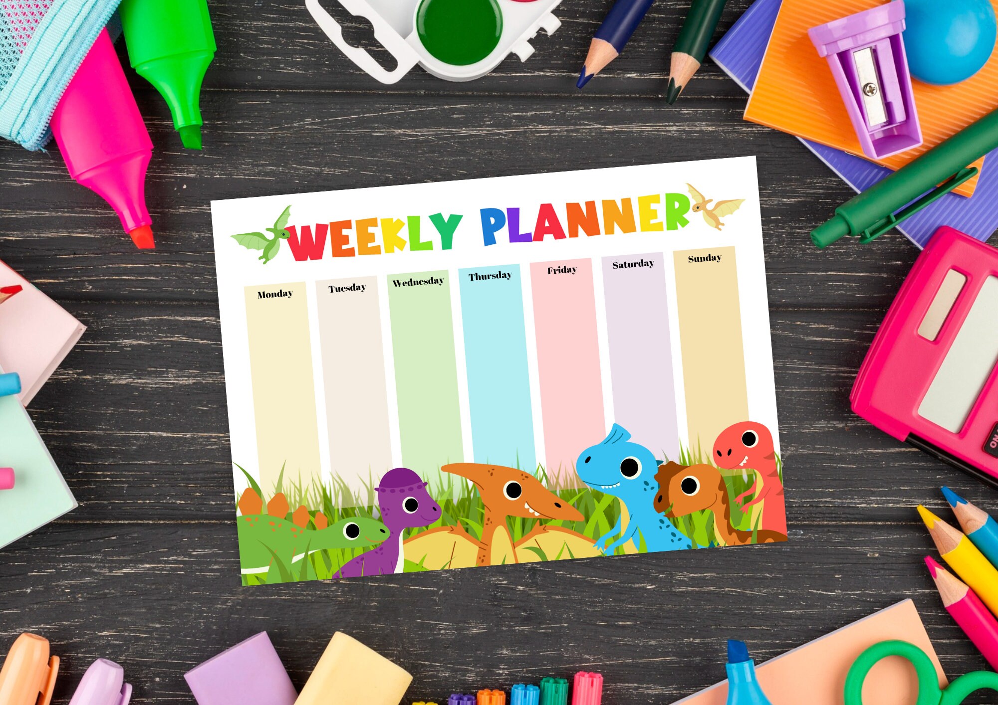 Kids Weekly Planner Printable Weekly Schedule Kids Weekly - Etsy