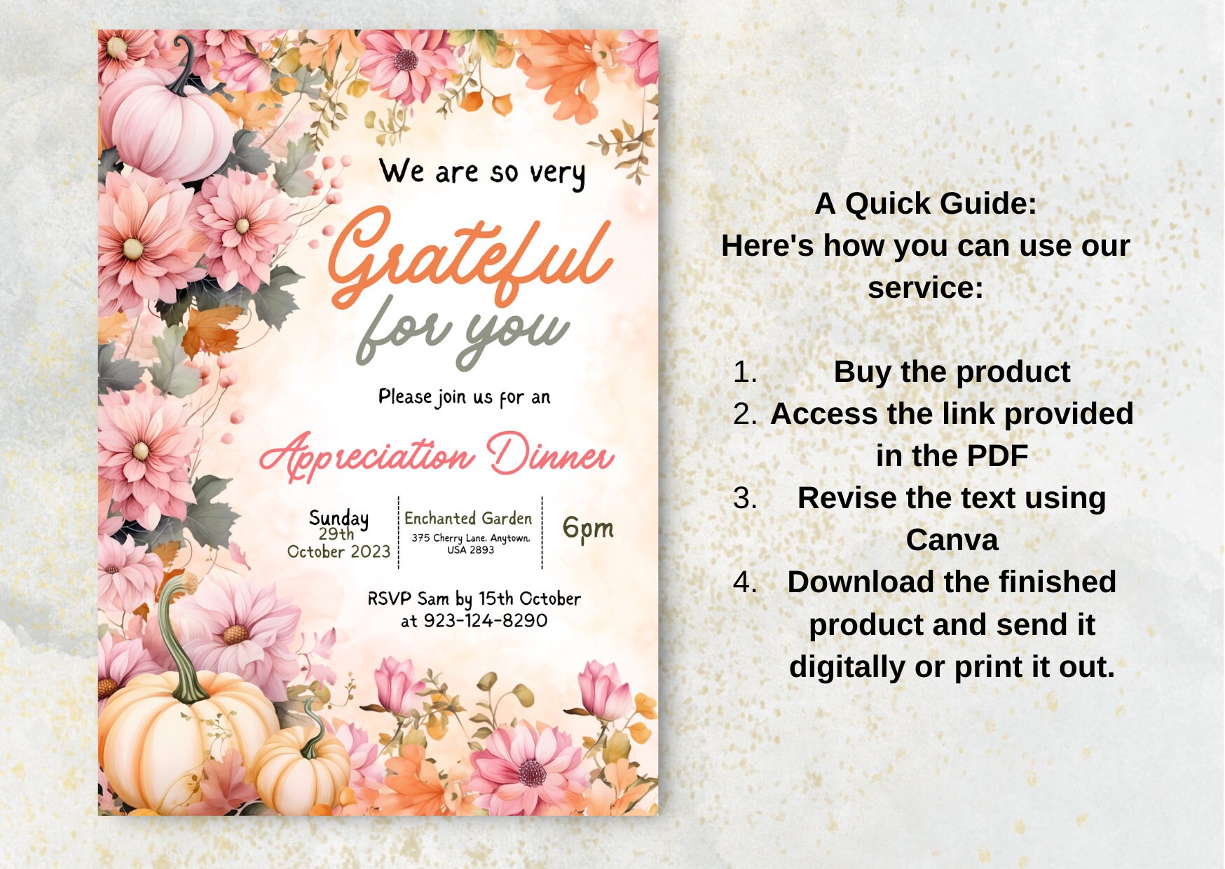 Gateful for You Fall Appreciation Invitation Teacher Staff Invite ...