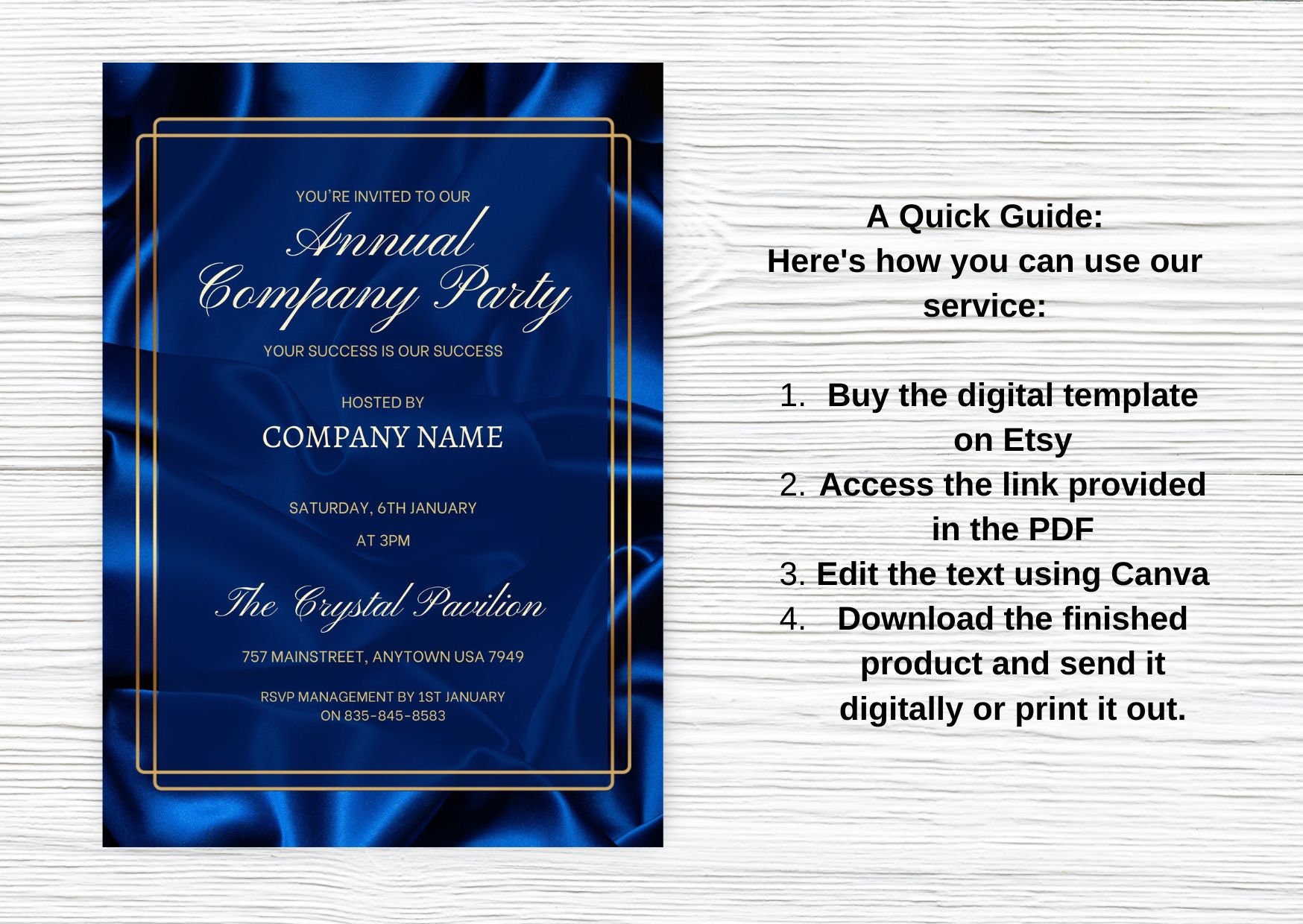 Corporate Party Invitation: Elegant Company Event Invite (digital ...