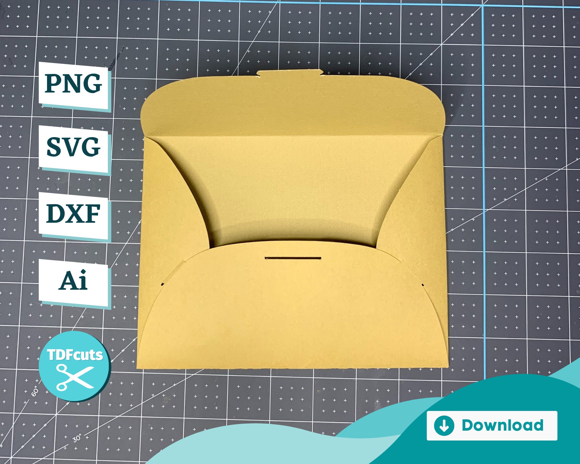 Envelope Cut File Template, No Glue Required, Made for Tdfcuts Birthday ...