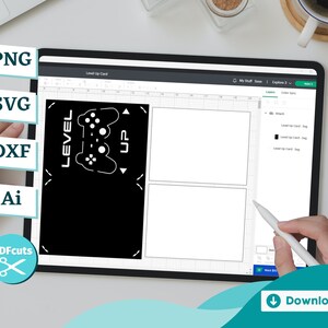 Gamer Level up Card Easy to Make Template, Video Game Gift for Him, No ...