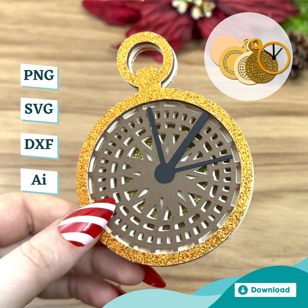 Compas Ornament Cut File in PNG, SVG, DXF, Ai, Layered Paper Christmas ...