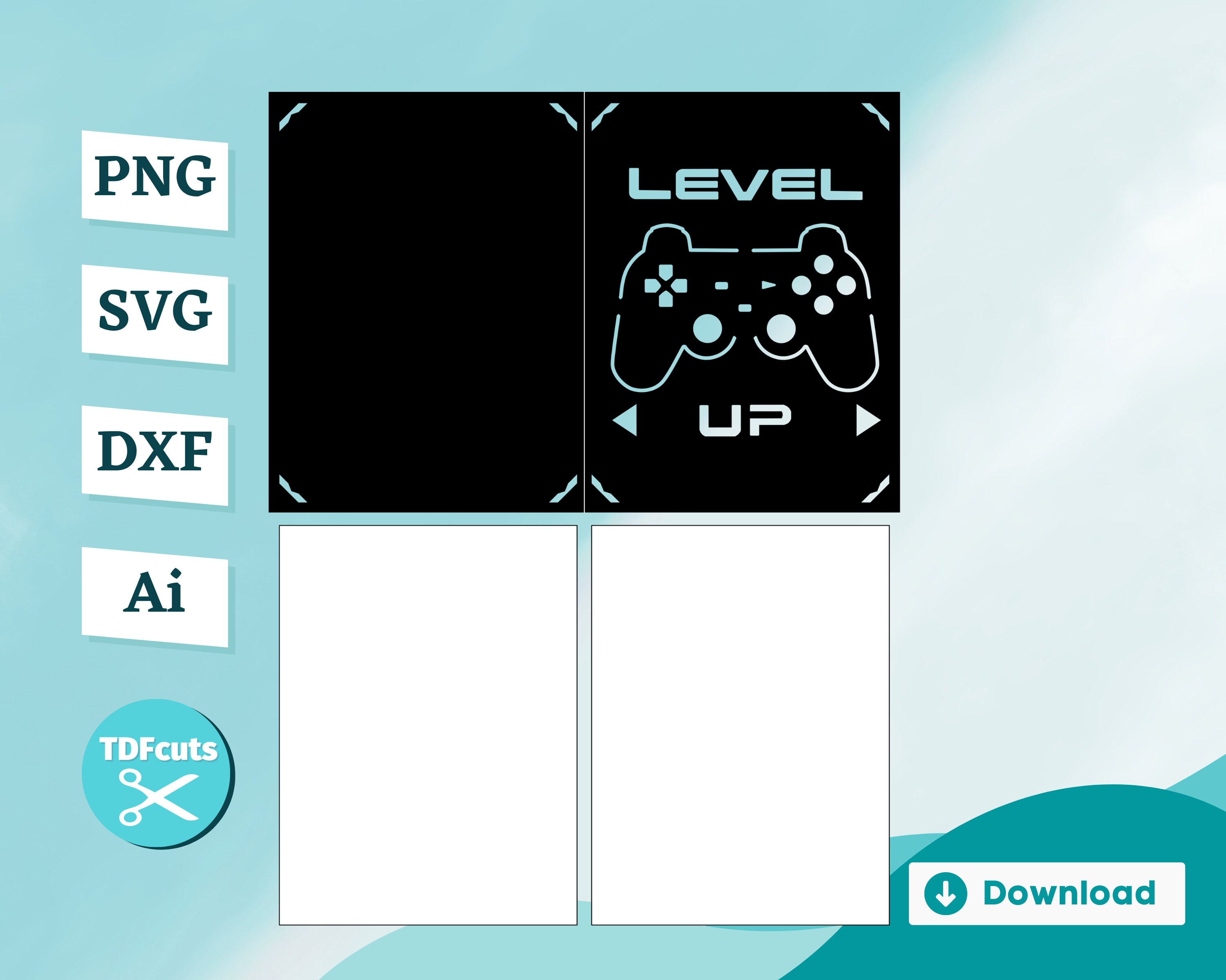 Gamer Level up Card Easy to Make Template, Video Game Gift for Him, No ...