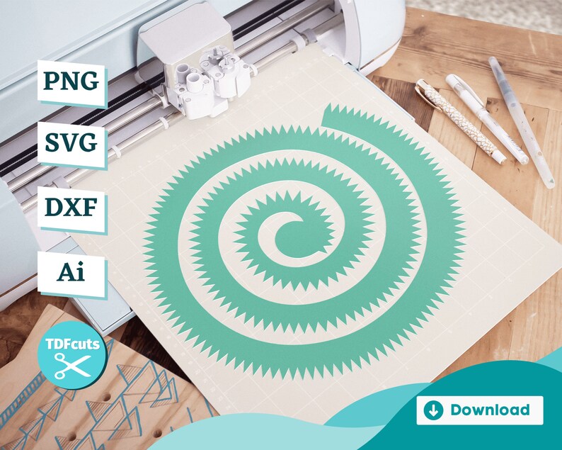 Pointy Petal Paper Rose Cut File in PNG SVG DXF Ai - Etsy