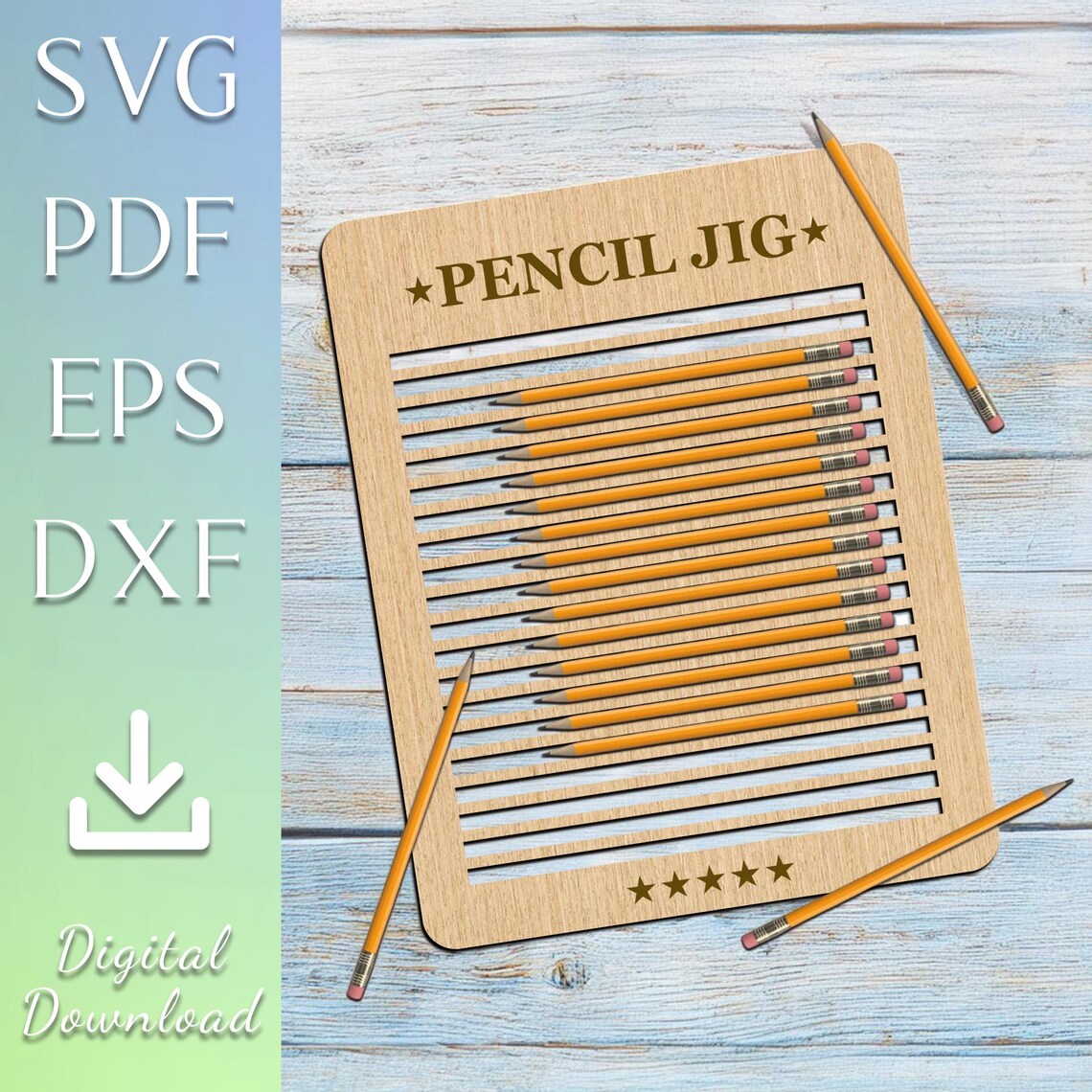 Pencil Engraving Jig Svg, Laser Cut File for Personalized Pencils ...