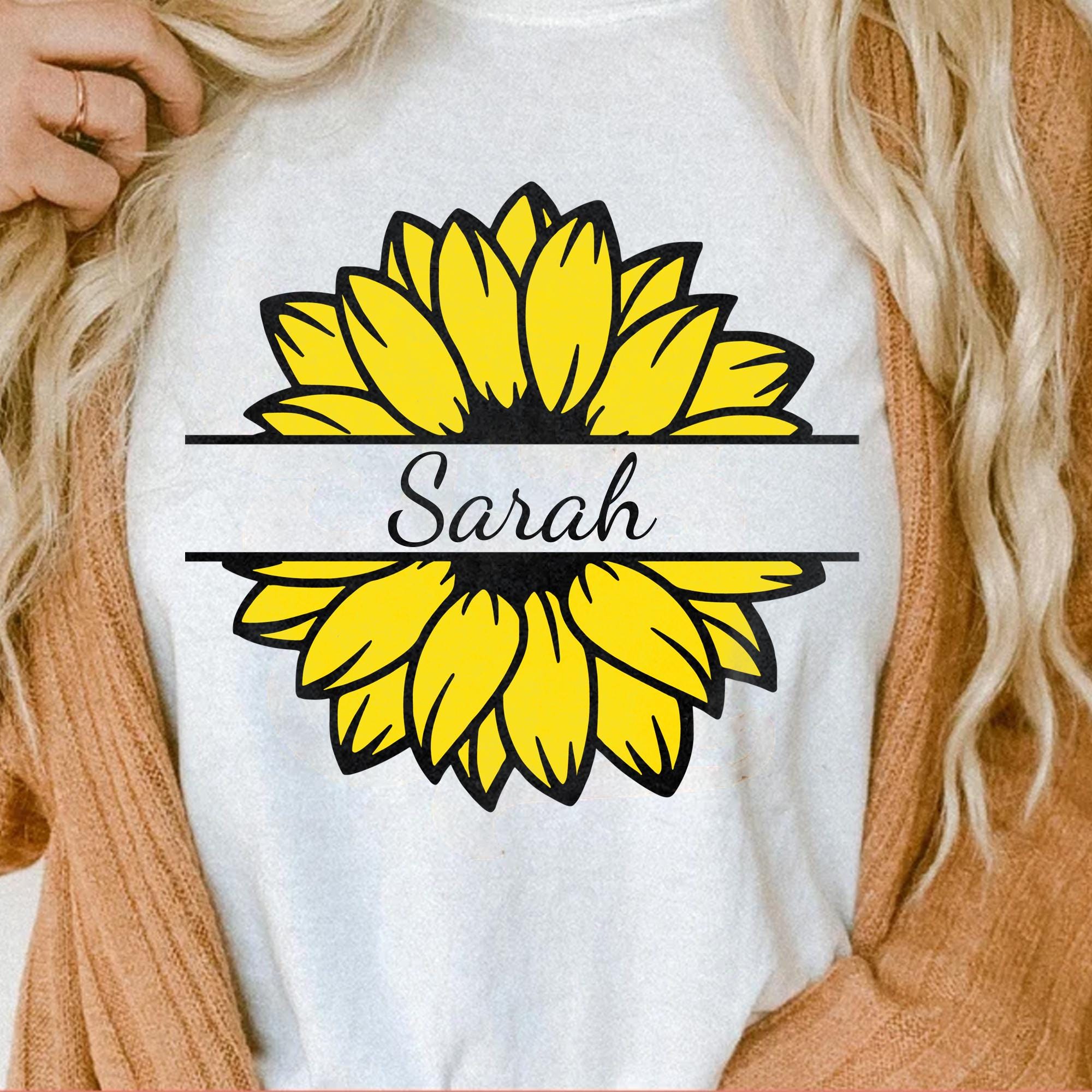Sunflower SVG, Floral Svg, Sunflower Monogram Svg, Sunflower Clipart ...