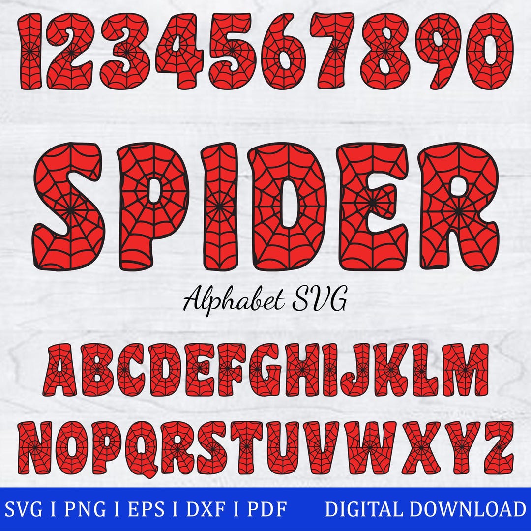 Spider Alphabet SVG, Spider Font, Spider Web Font, Spider Letters ...