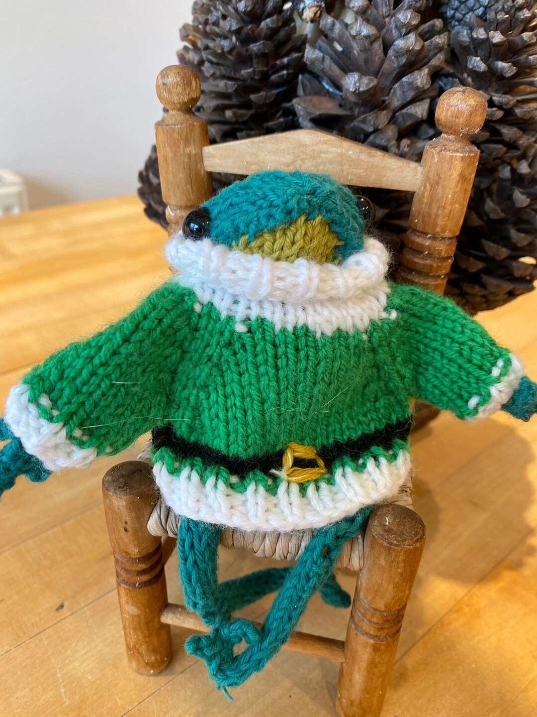Christmas Elf Vegan Hand Knitted Frog Jumper - Etsy