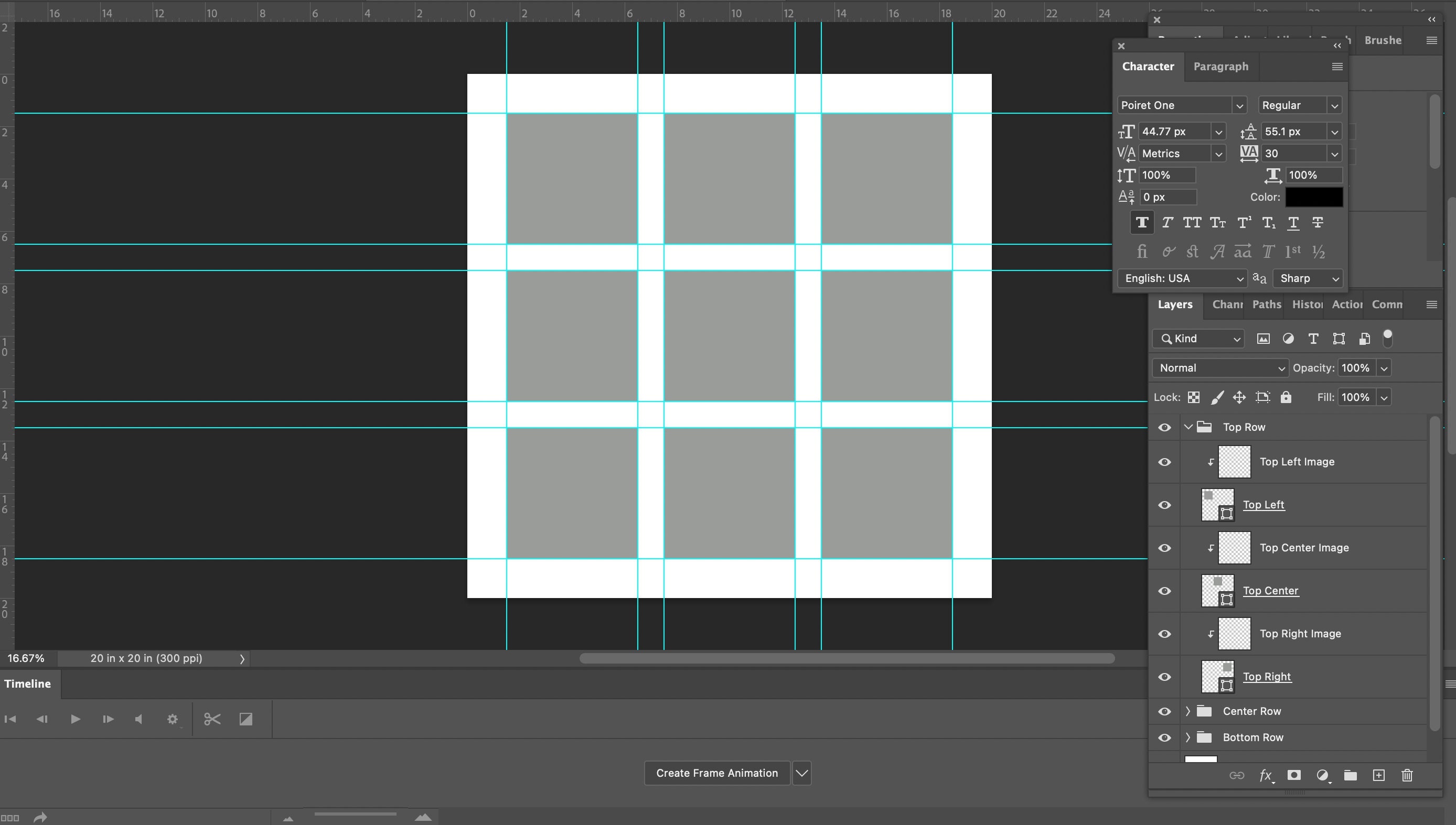 20x20 9up Photo Template - Etsy