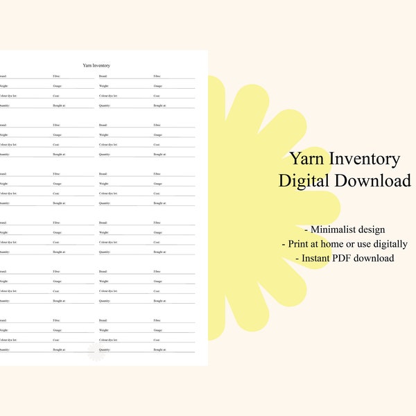 Yarn Inventory - Etsy