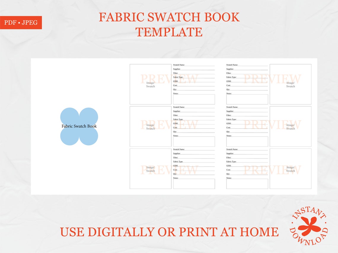 Minimalist Fabric Inventory Template for Swing and Fabric Crafts ...