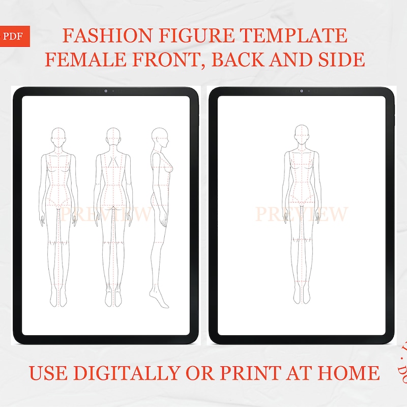 Fashion Figure Template - Etsy