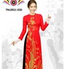 Mini Floral Embroidered Ao Dai Set Green-white Vietnamese Modernized Ao ...