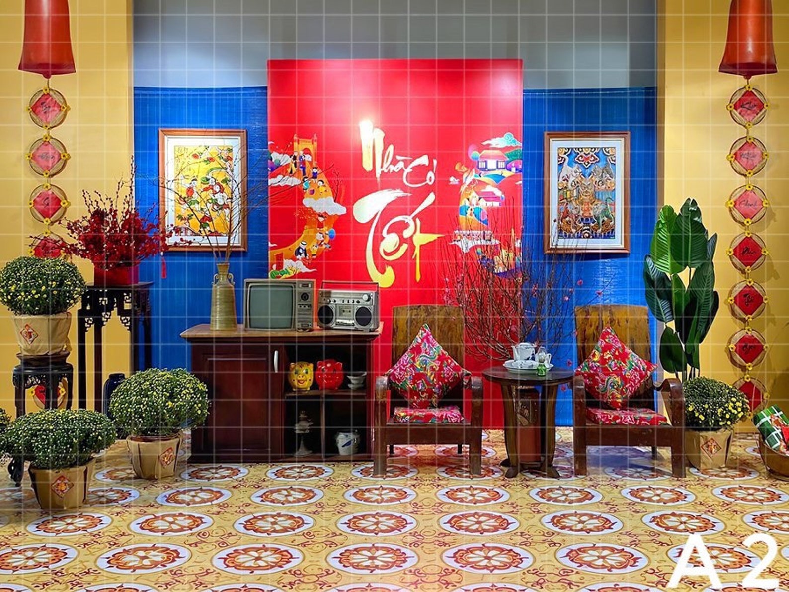 Lunar New Year Backdrop: Vietnamese Tet Holiday Home Decor (2m X 1.5m ...