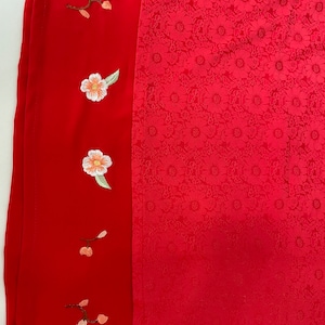 Vietnamese Bridal Ao Dai Red Brocade Embroidered Ao Dai Ao Dai Wedding ...